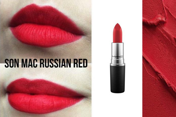 Chi tiết Son Mac Russian Red Swatch | Review giá bán, mua ở đâu?